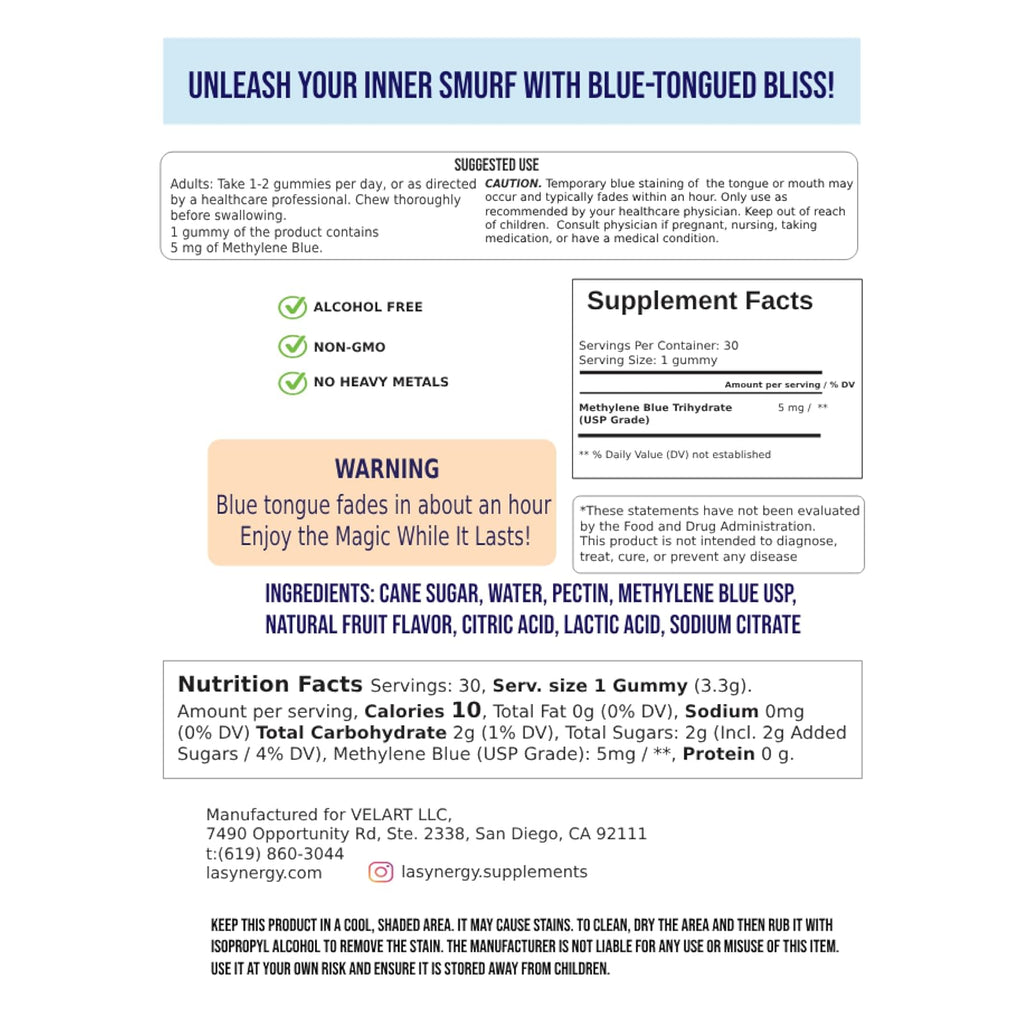 Methylene Blue gummies for overall health