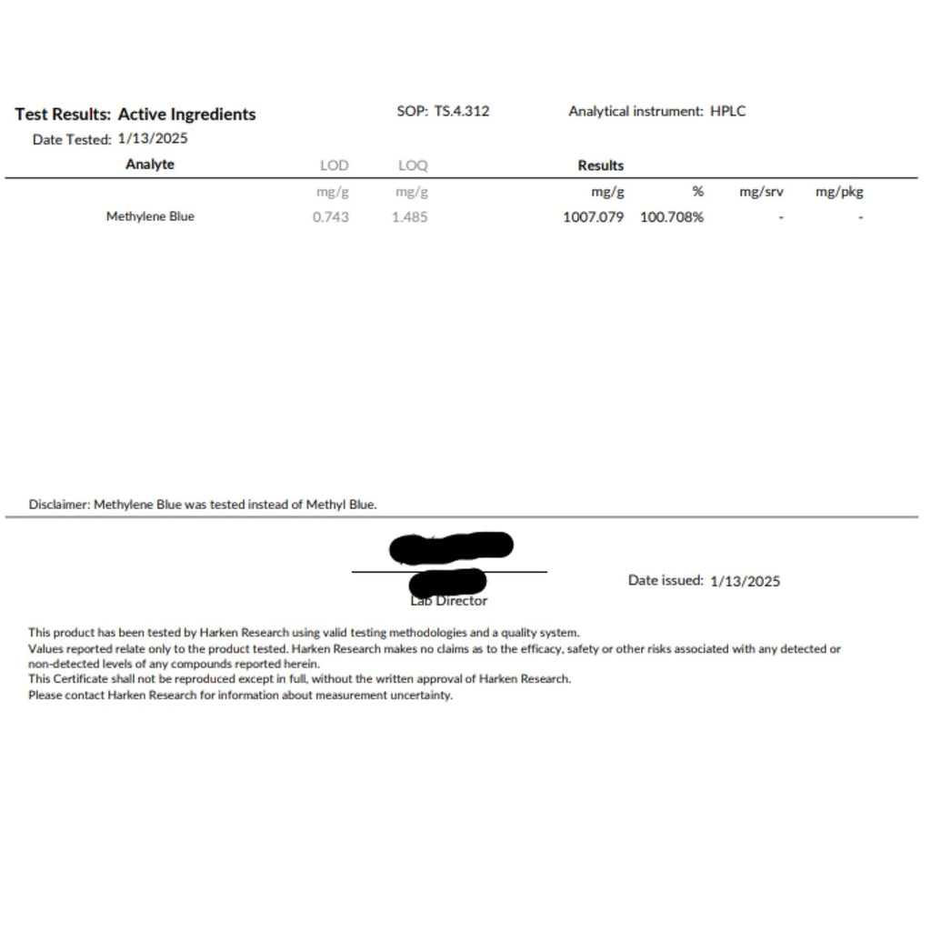 Methylene Blue immune support tablets
