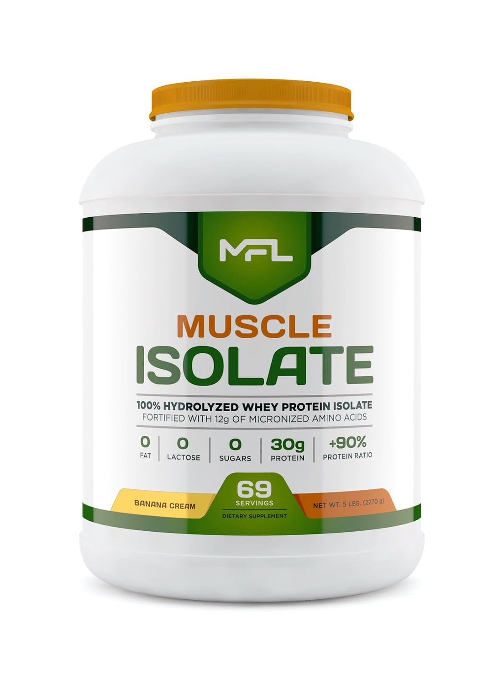 MFL whey protein banana cream flavour