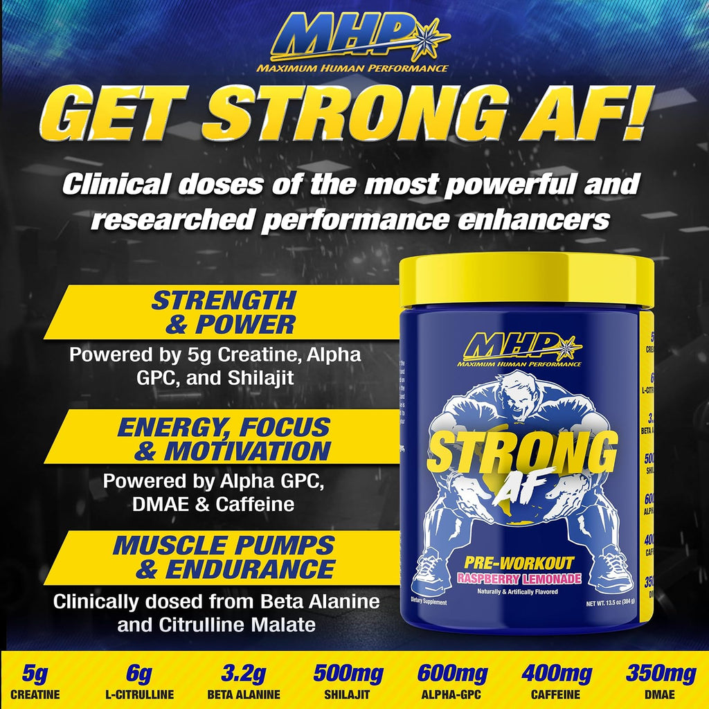 MHP Strong AF pre-workout with 40 servings