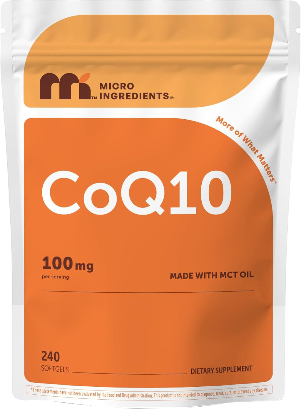 Micro Ingredients CoQ10 softgels for energy