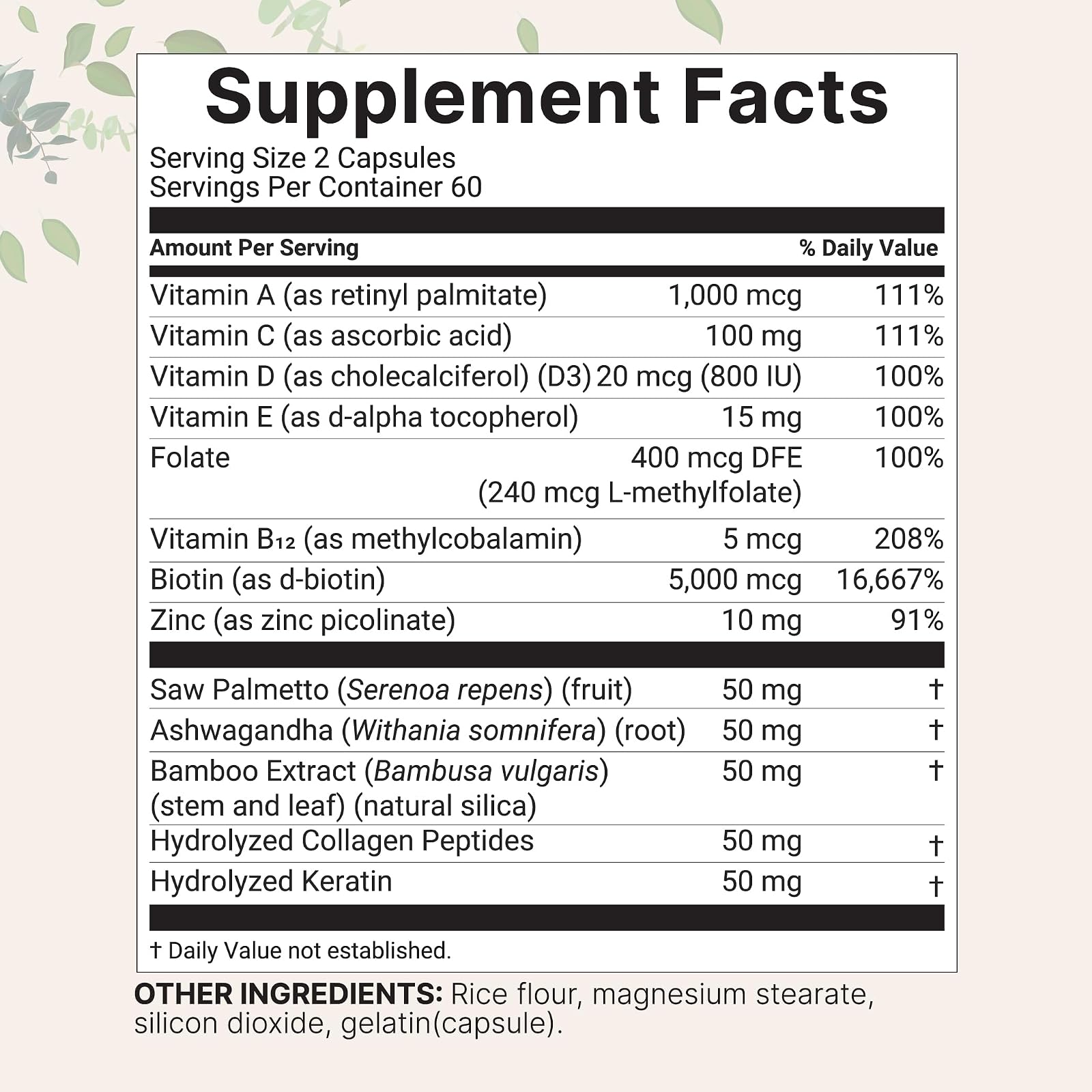 Micro Ingredients hair vitamin capsules