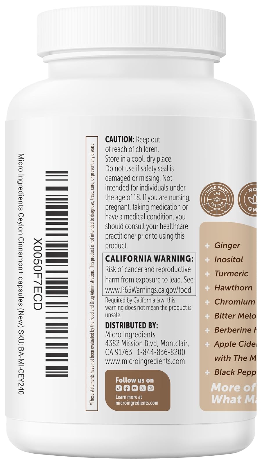 Micro Ingredients herbal supplement
