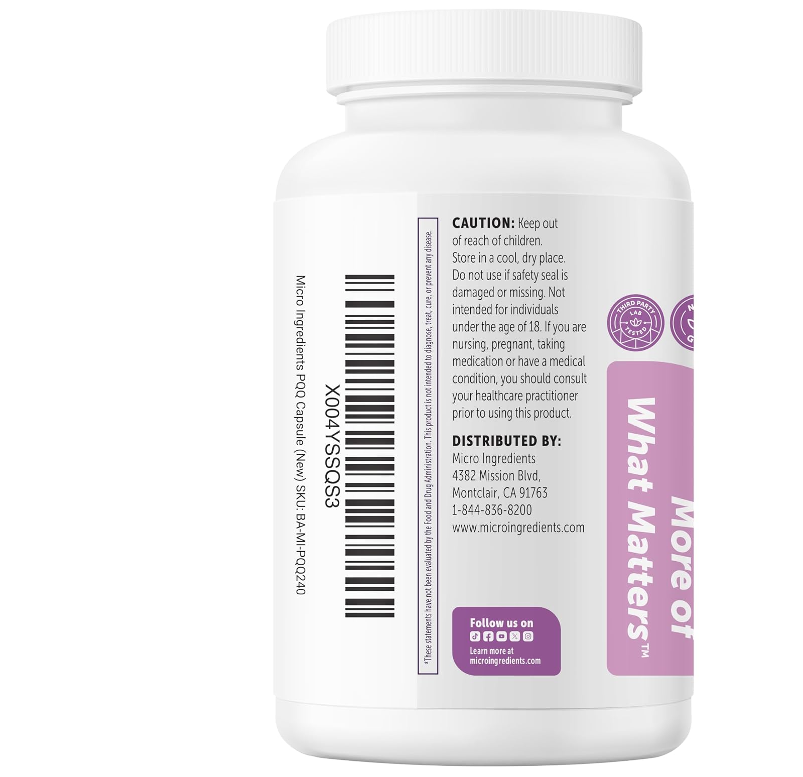 Micro Ingredients PQQ for heart health