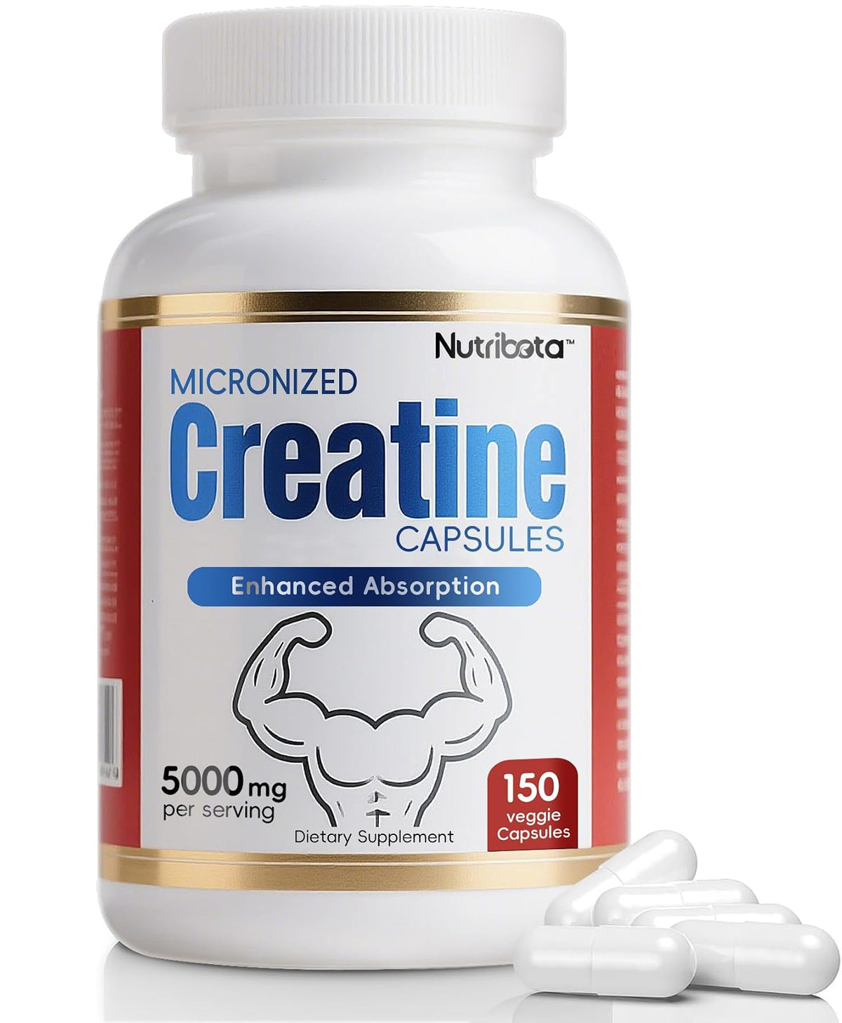 Micronized creatine monohydrate capsules