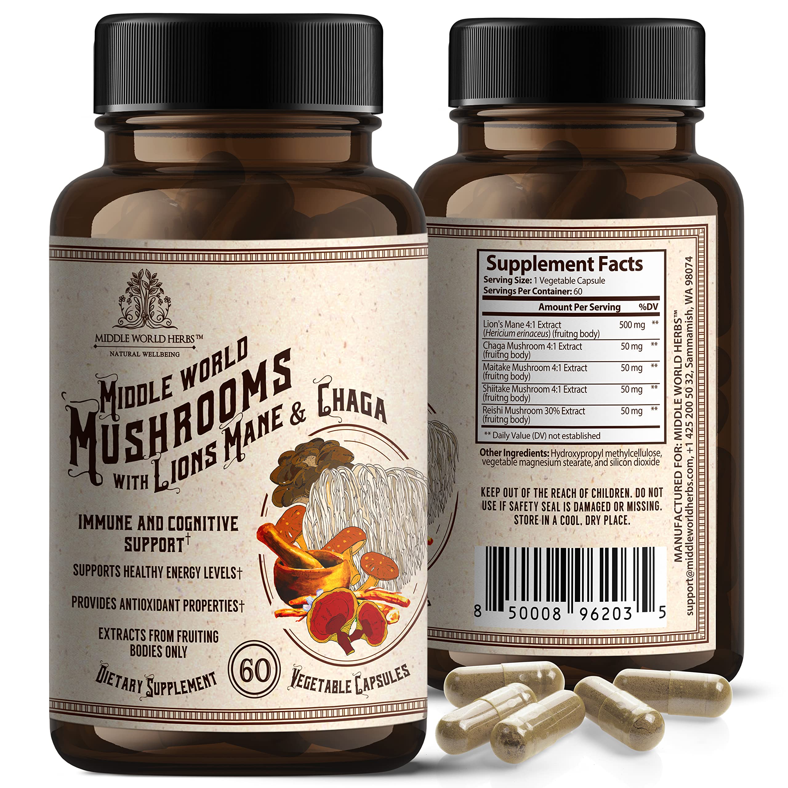 Middle World mushroom supplement for immunity