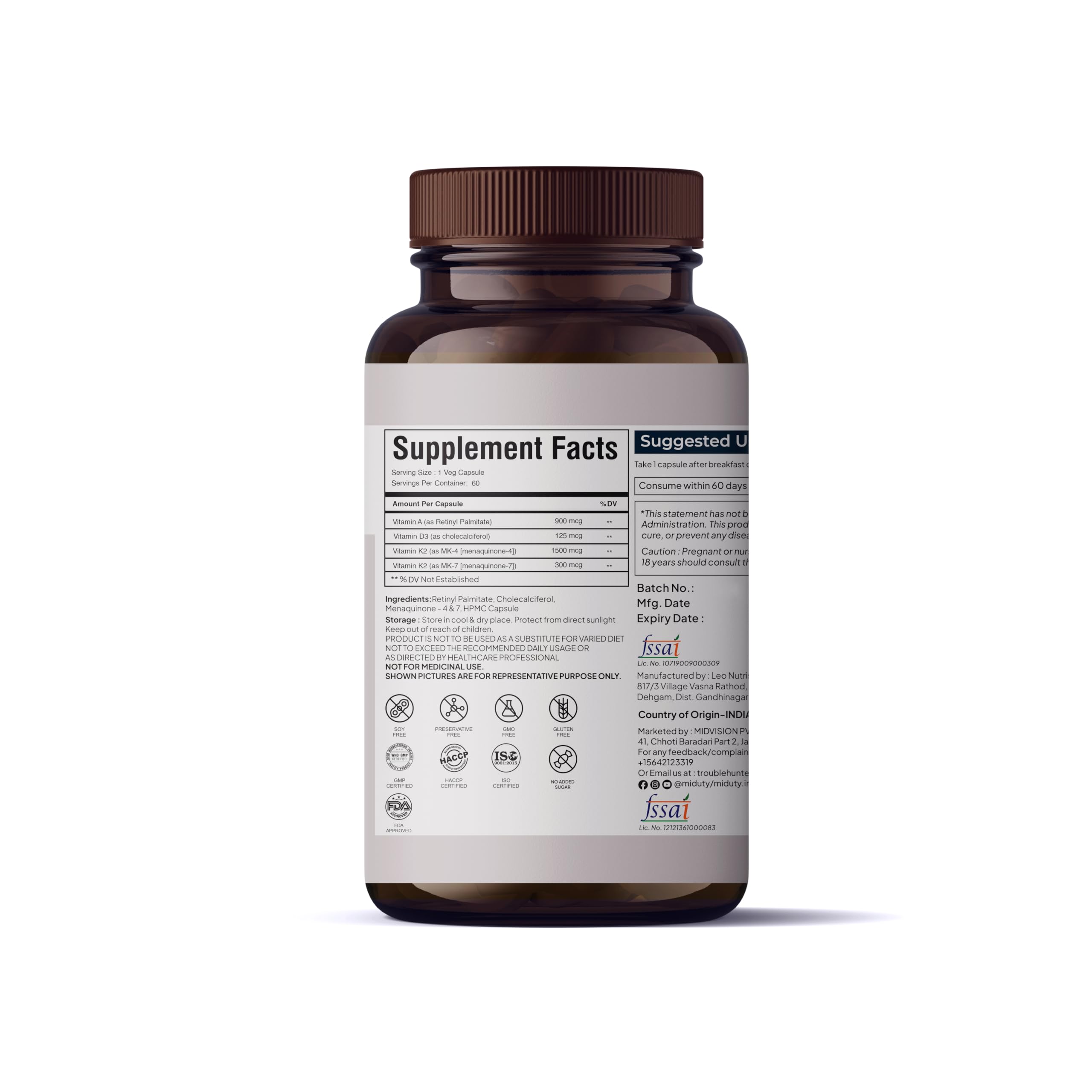 Miduty Vitamin ADK capsules for convenient nutrition