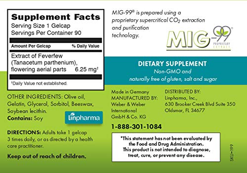 MIG-99 feverfew extract for natural health