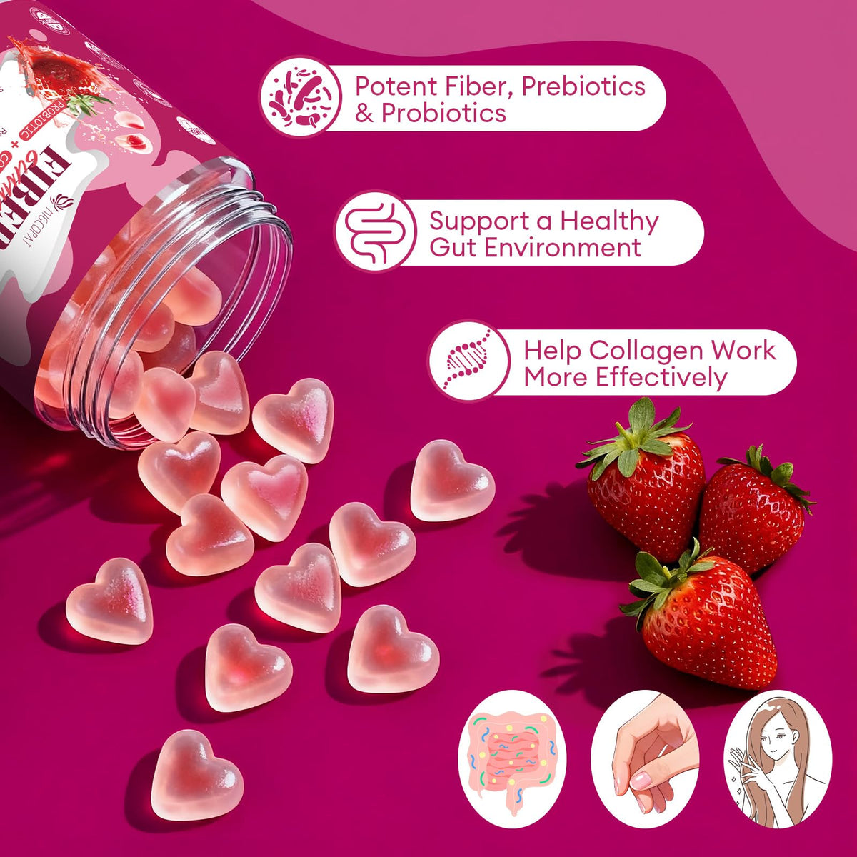 Migcopat Fiber Gummies 120 count bottle