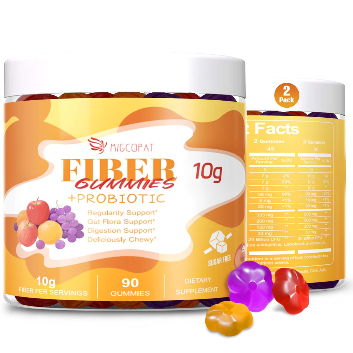 Migcopat fiber gummies for digestion