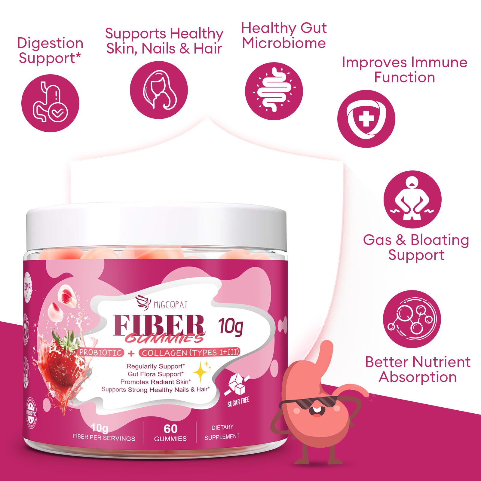 Migcopat Fiber Gummies with 10g fiber