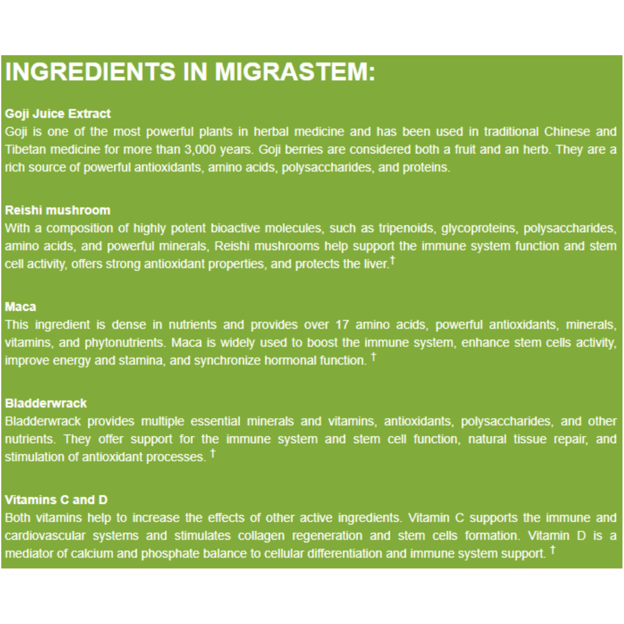MigraStem dietary fibers for vitality
