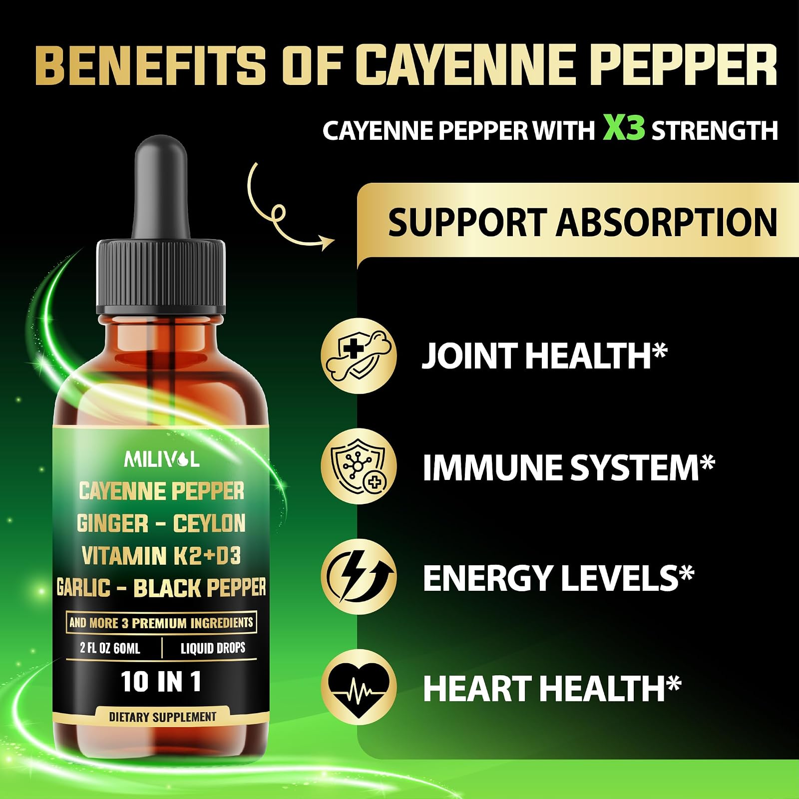 MILIVOL cayenne drops for digestion