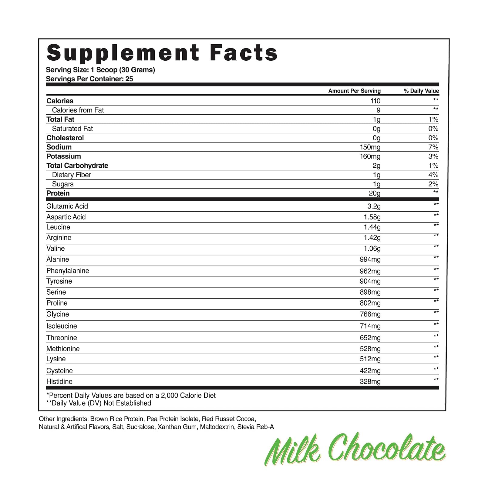 milk chocolate plant based protein