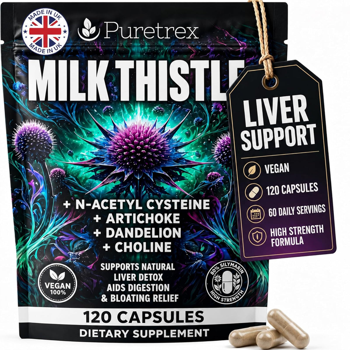Milk Thistle 500 mg vegan capsules