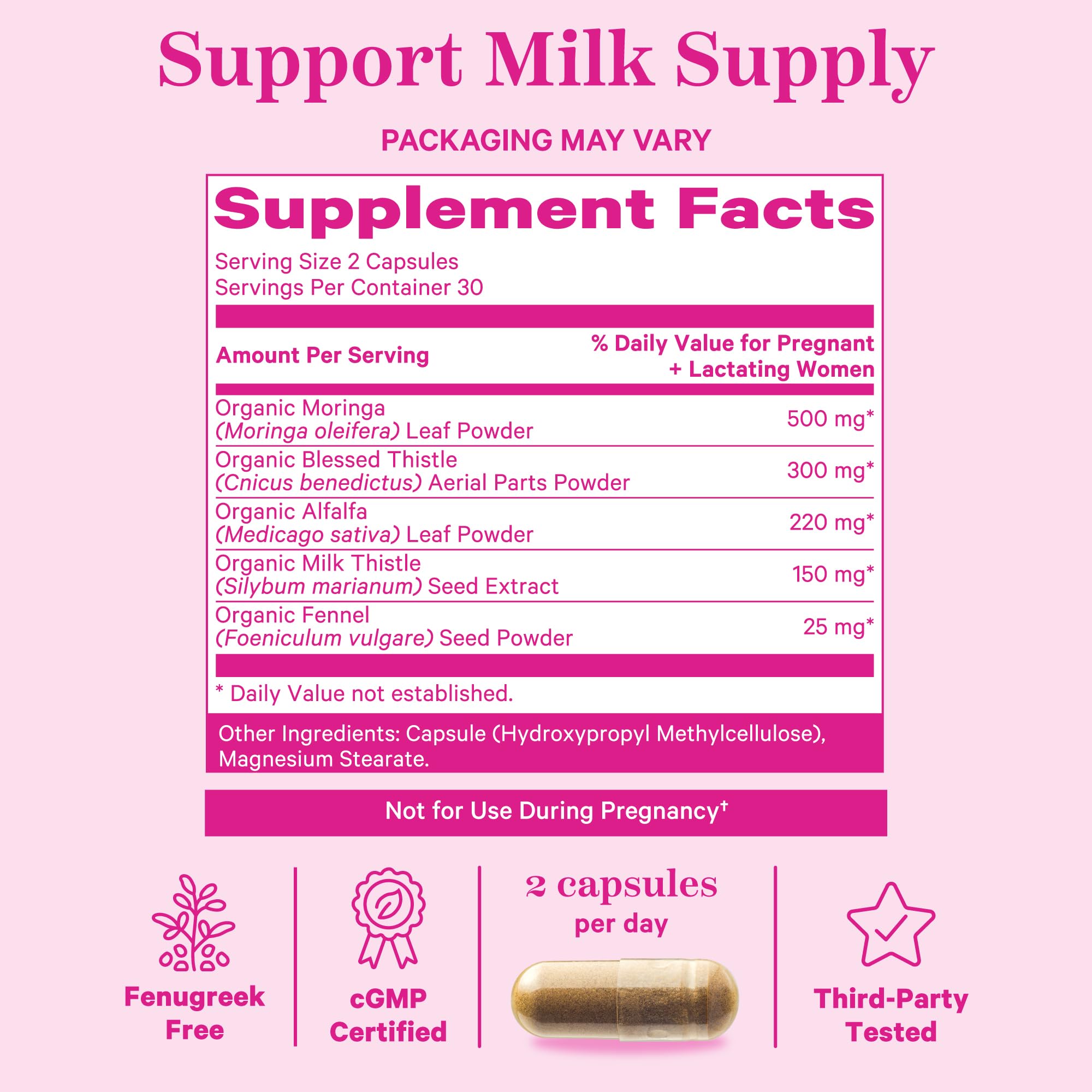milk thistle and alfalfa for nursing