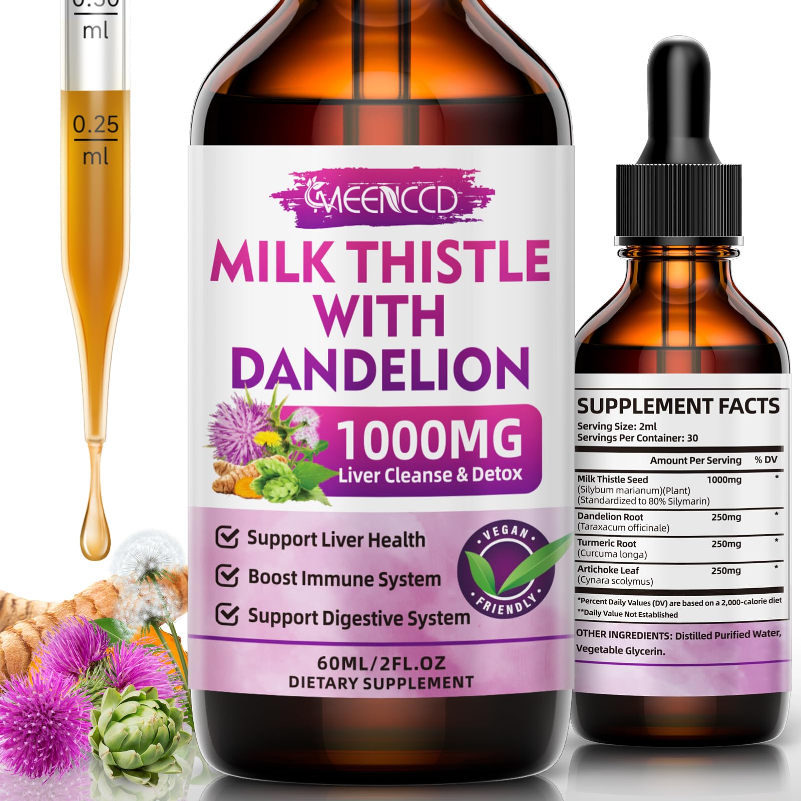 milk thistle antioxidant support drops