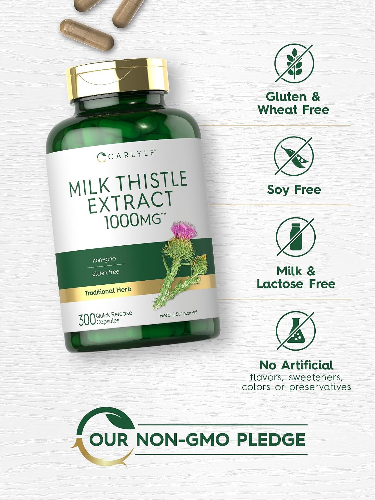 Milk thistle capsules for detox support