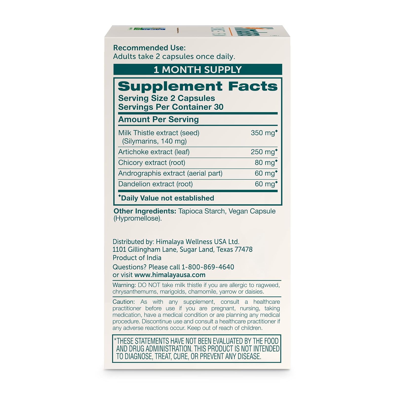 Milk Thistle capsules for detox