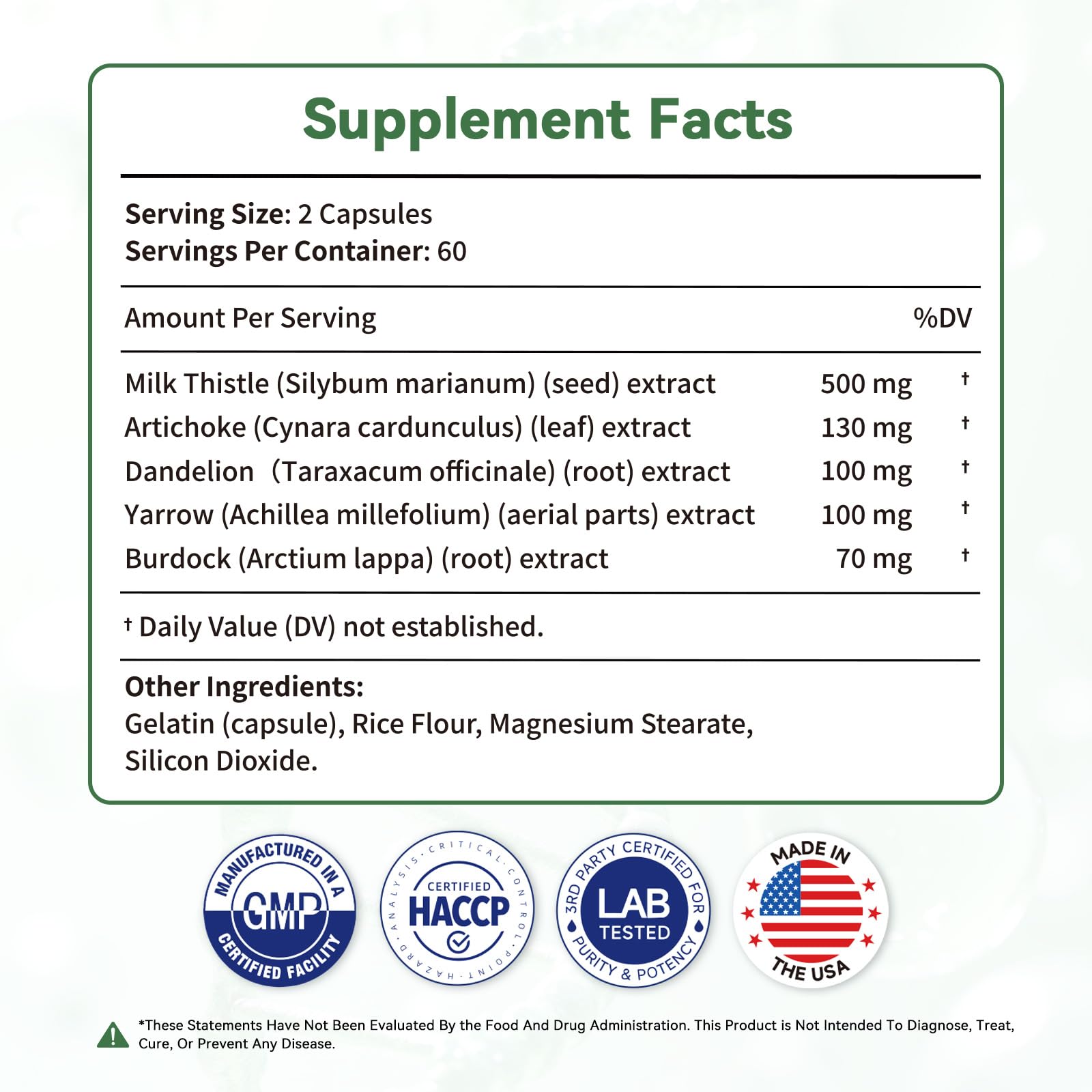 Milk Thistle capsules for digestive health