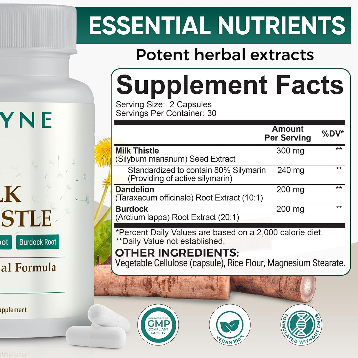 Milk Thistle capsules for liver health
