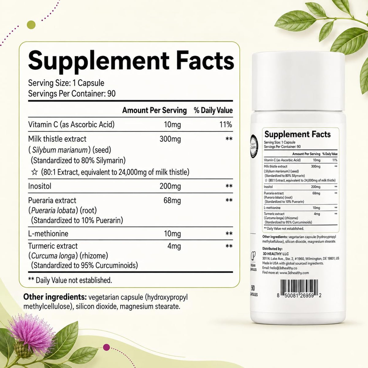 Milk Thistle capsules for liver support