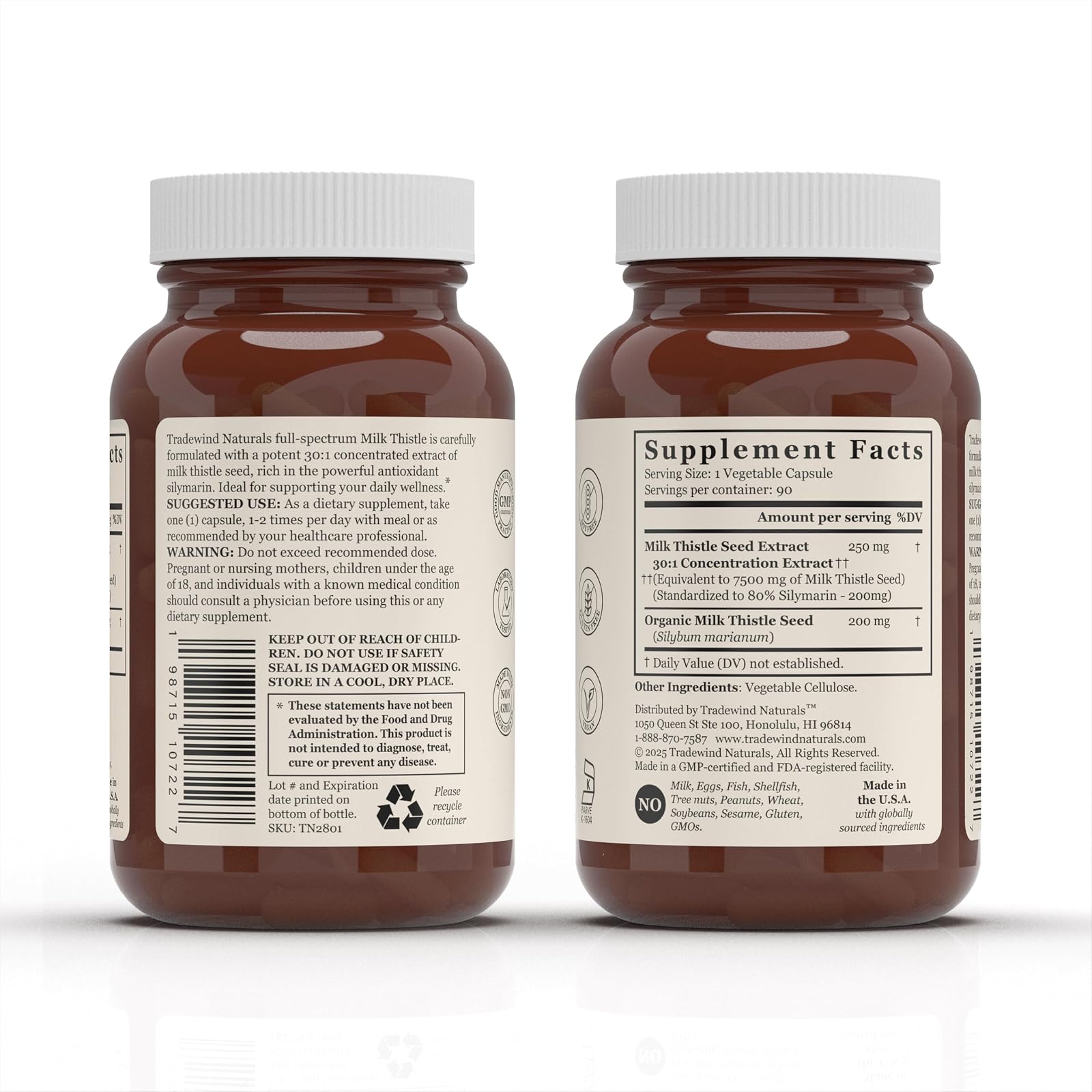 Milk Thistle capsules for wellness