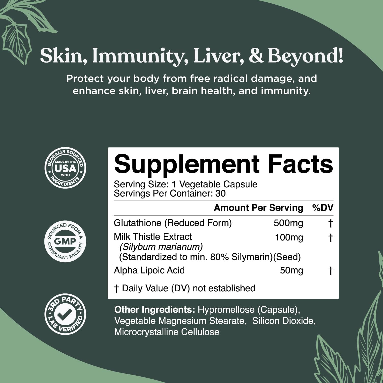 Milk thistle extract for liver support
