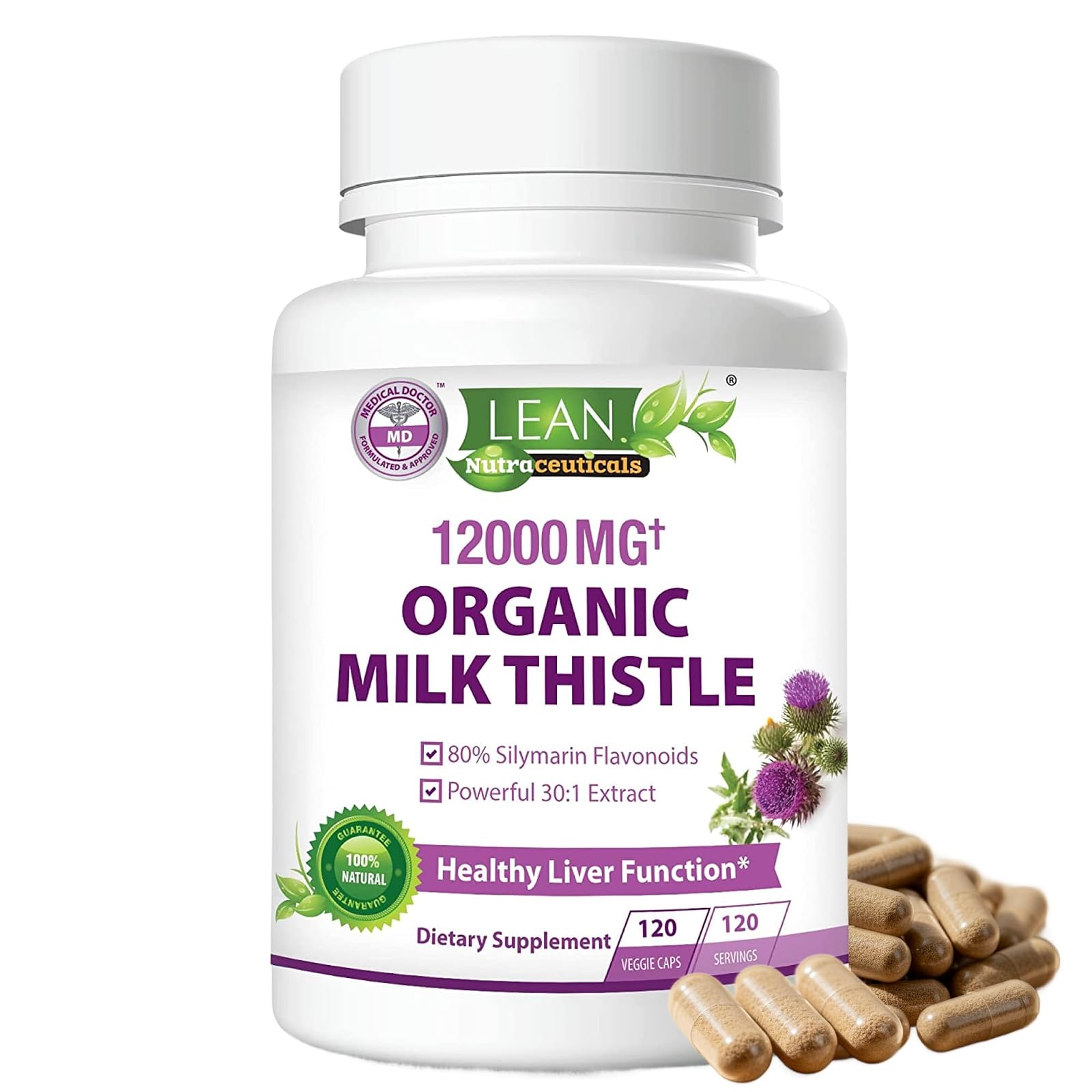 milk thistle herbal supplement capsules