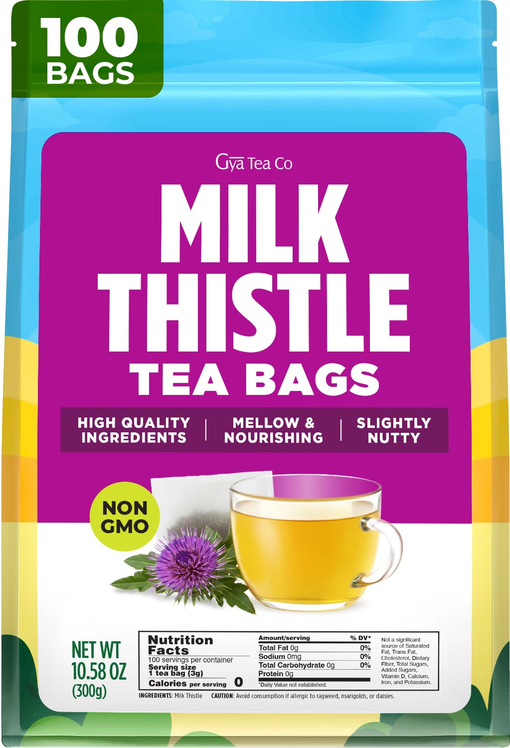 Milk thistle tea bags for detox