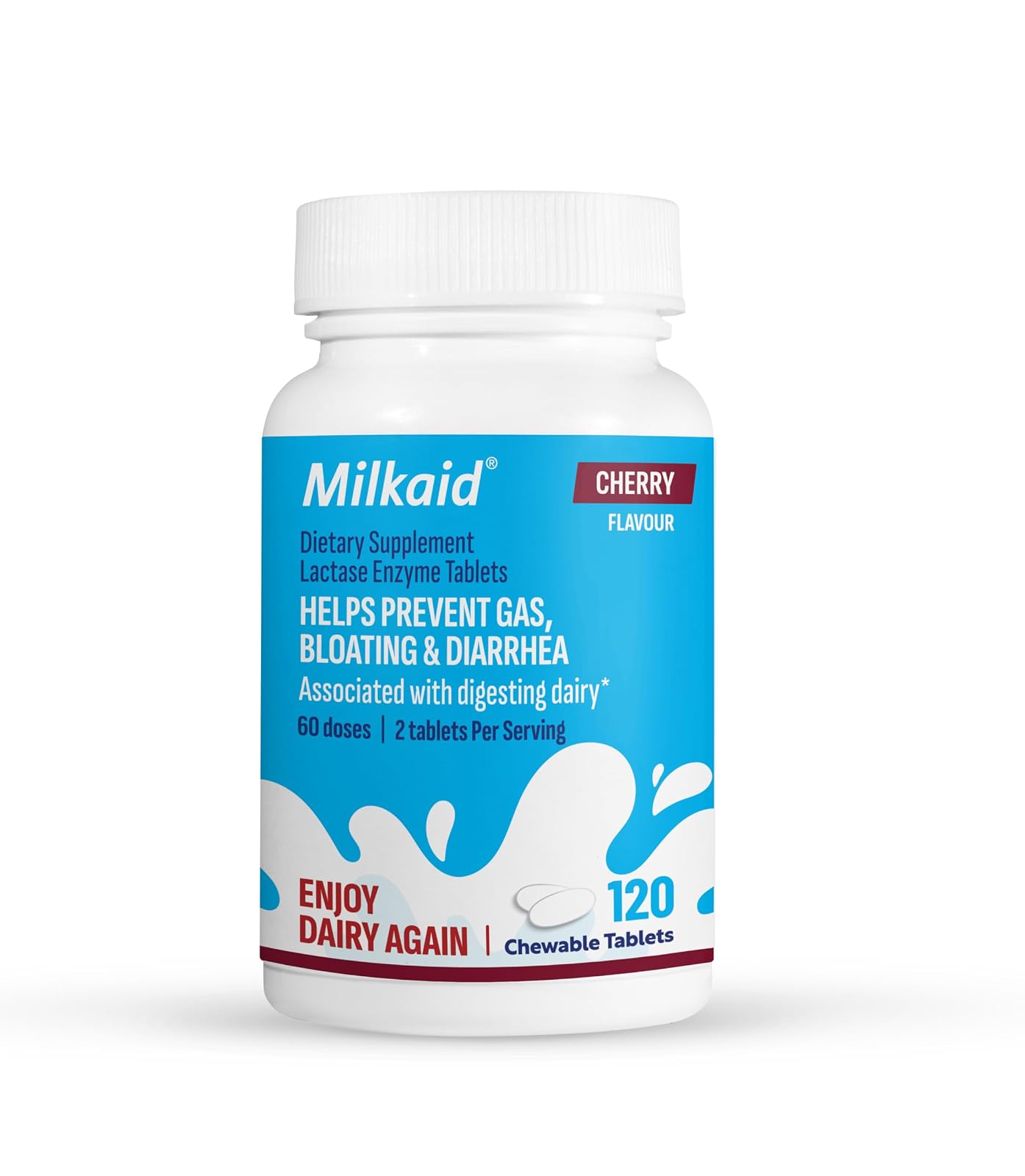 Milkaid chewable lactase enzyme tablets