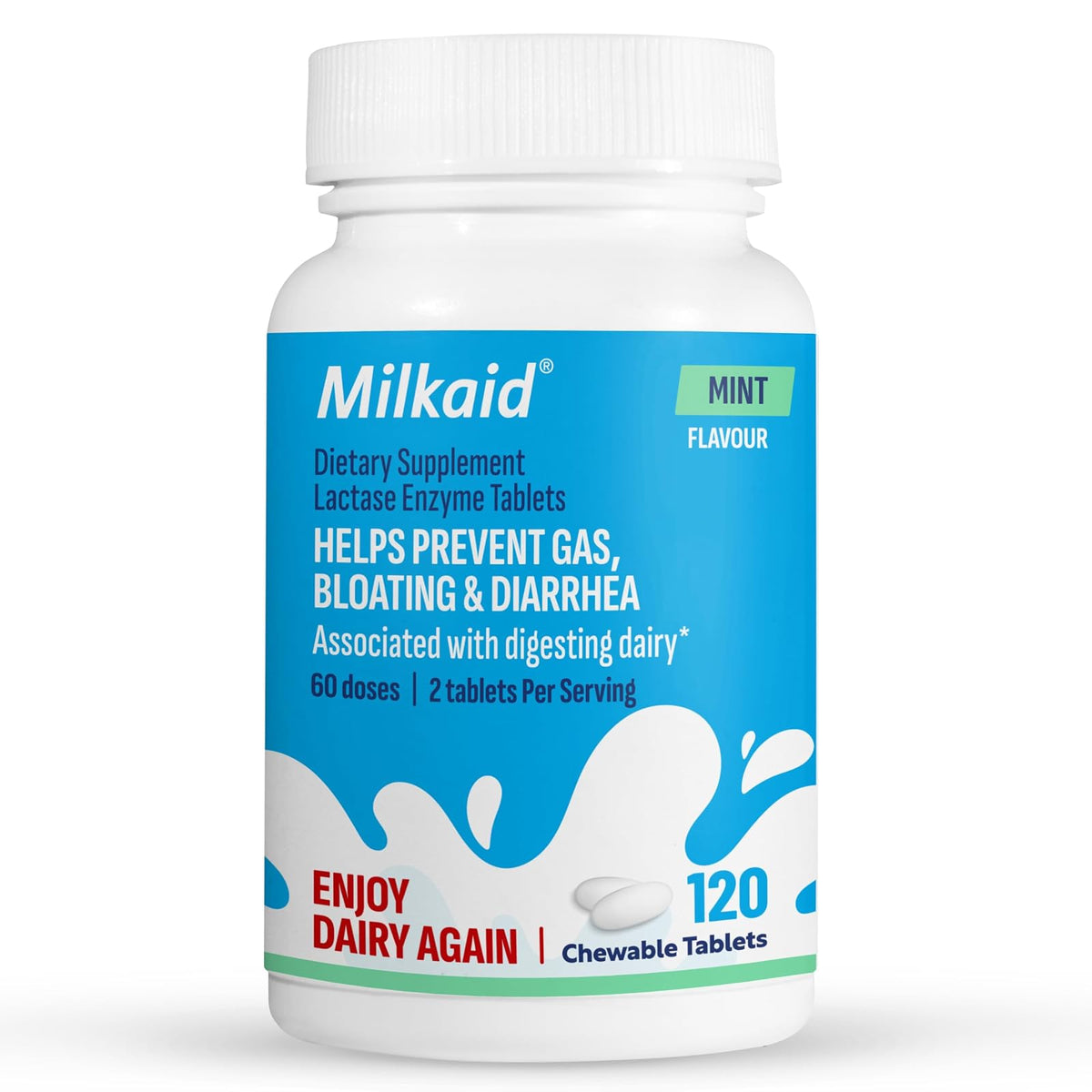 Milkaid lactase enzyme chewable tablets