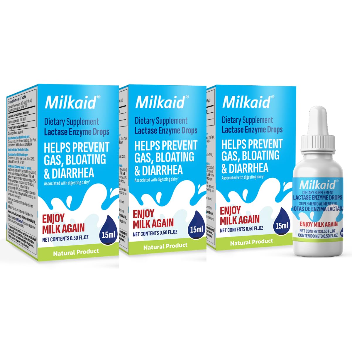 Milkaid lactase enzyme drops for digestion