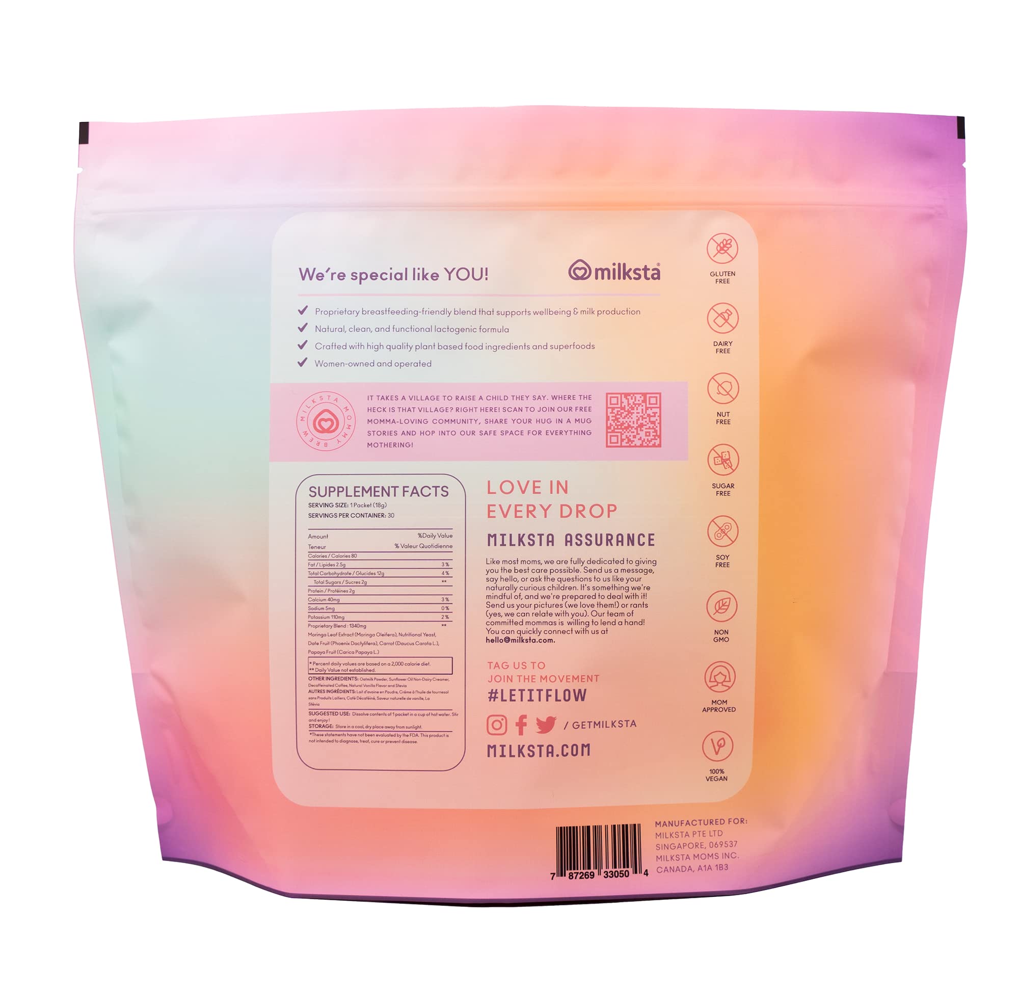 Milksta coffee for healthy breastfeeding