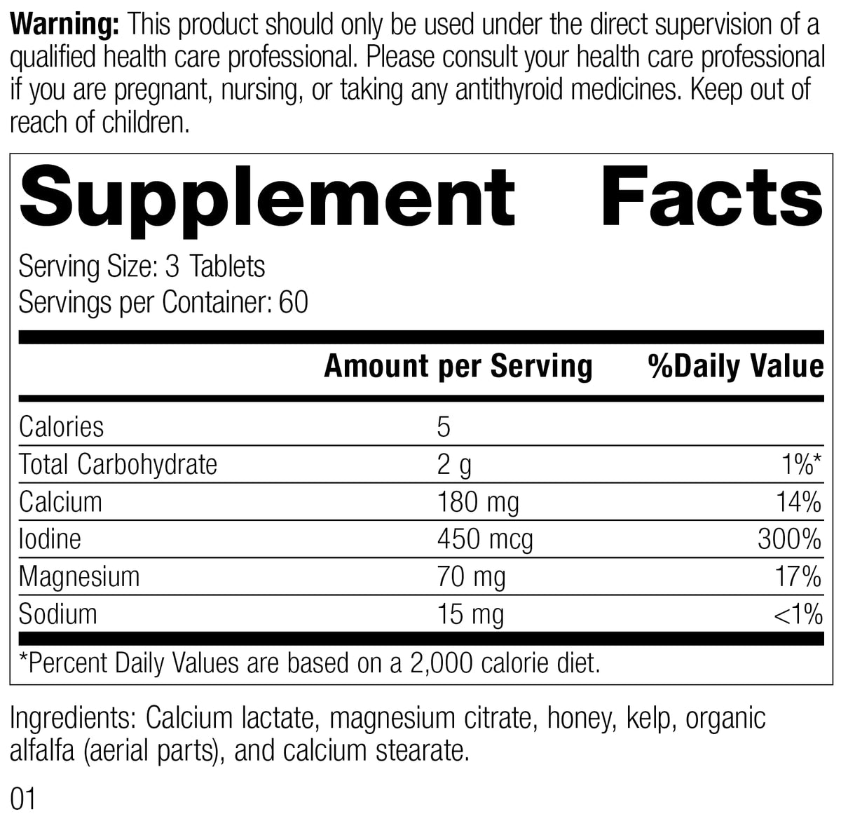 Min-Tran tablets for optimal iodine levels