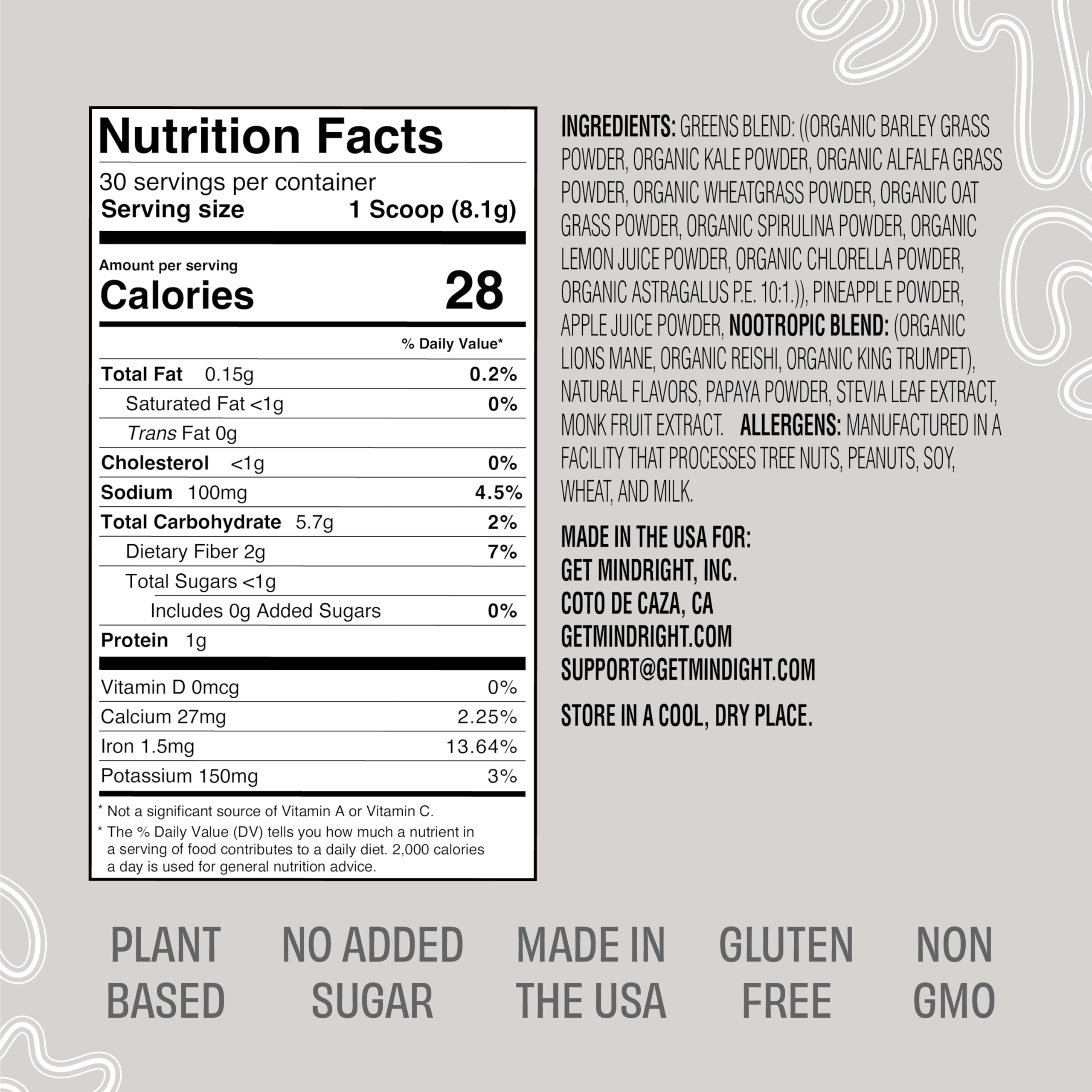 mindright Super Greens easy daily boost