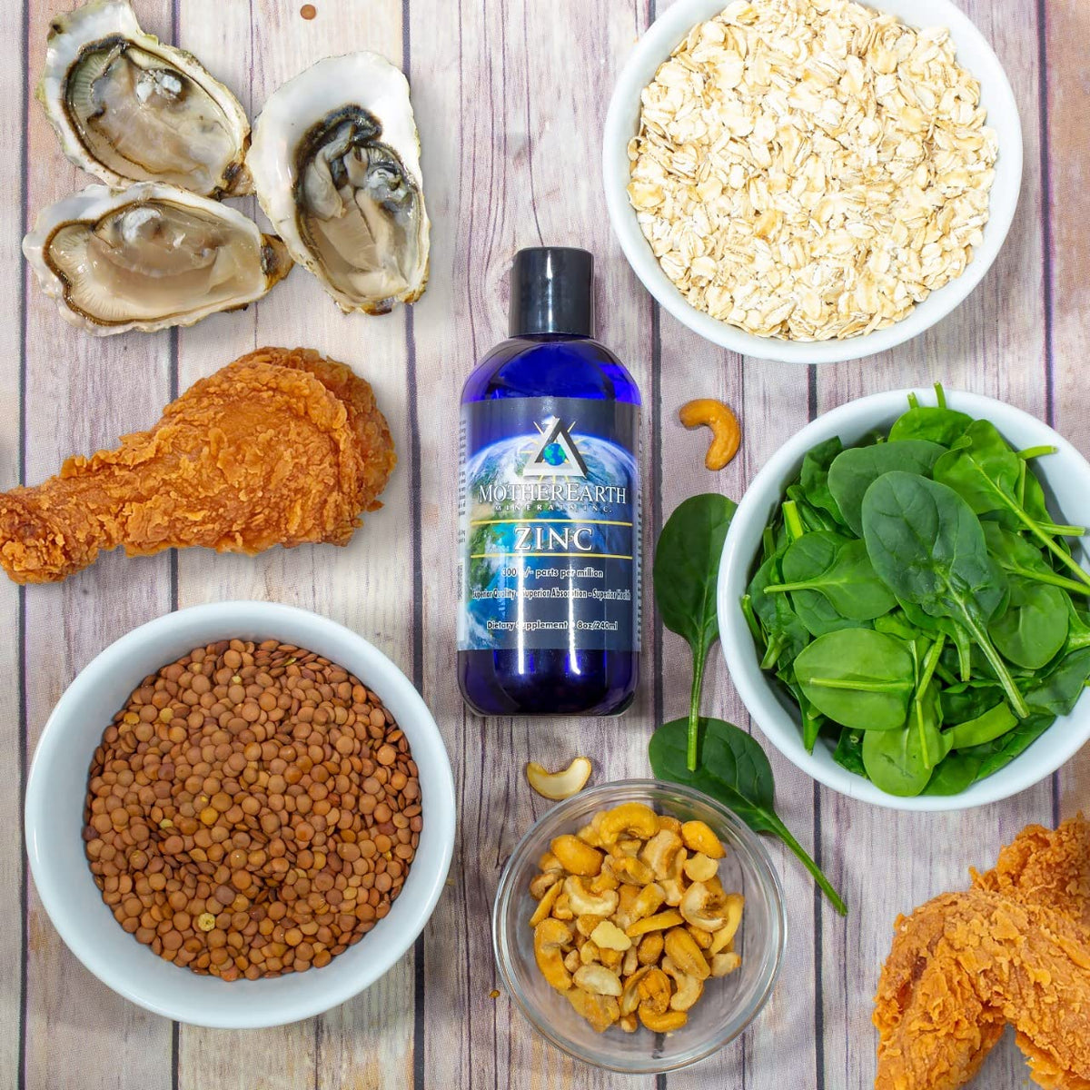 Mineral drops with zinc for vitality