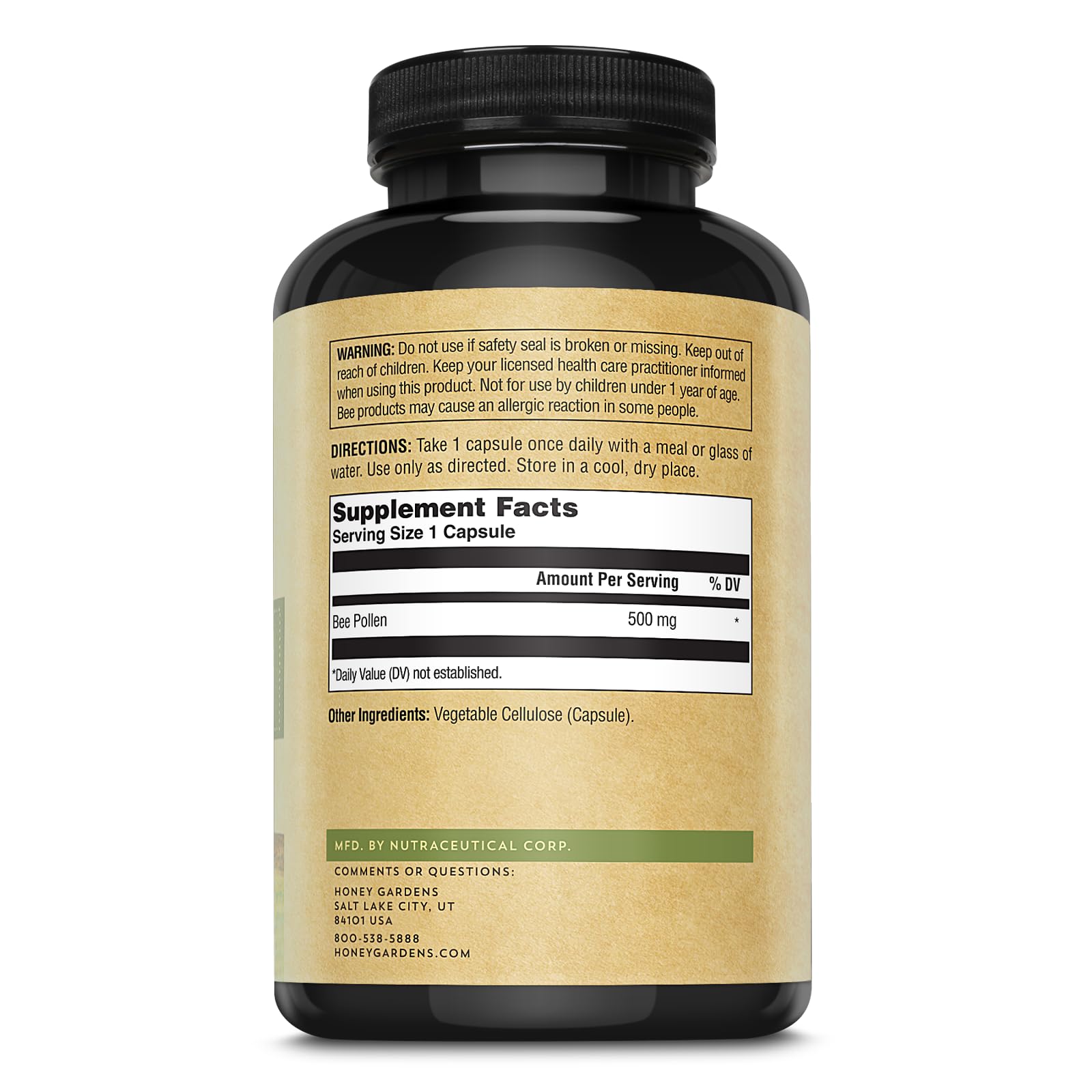 mineral supplements in glass bottle