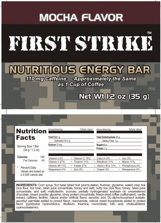 Mini First Strike energy bars mocha flavour