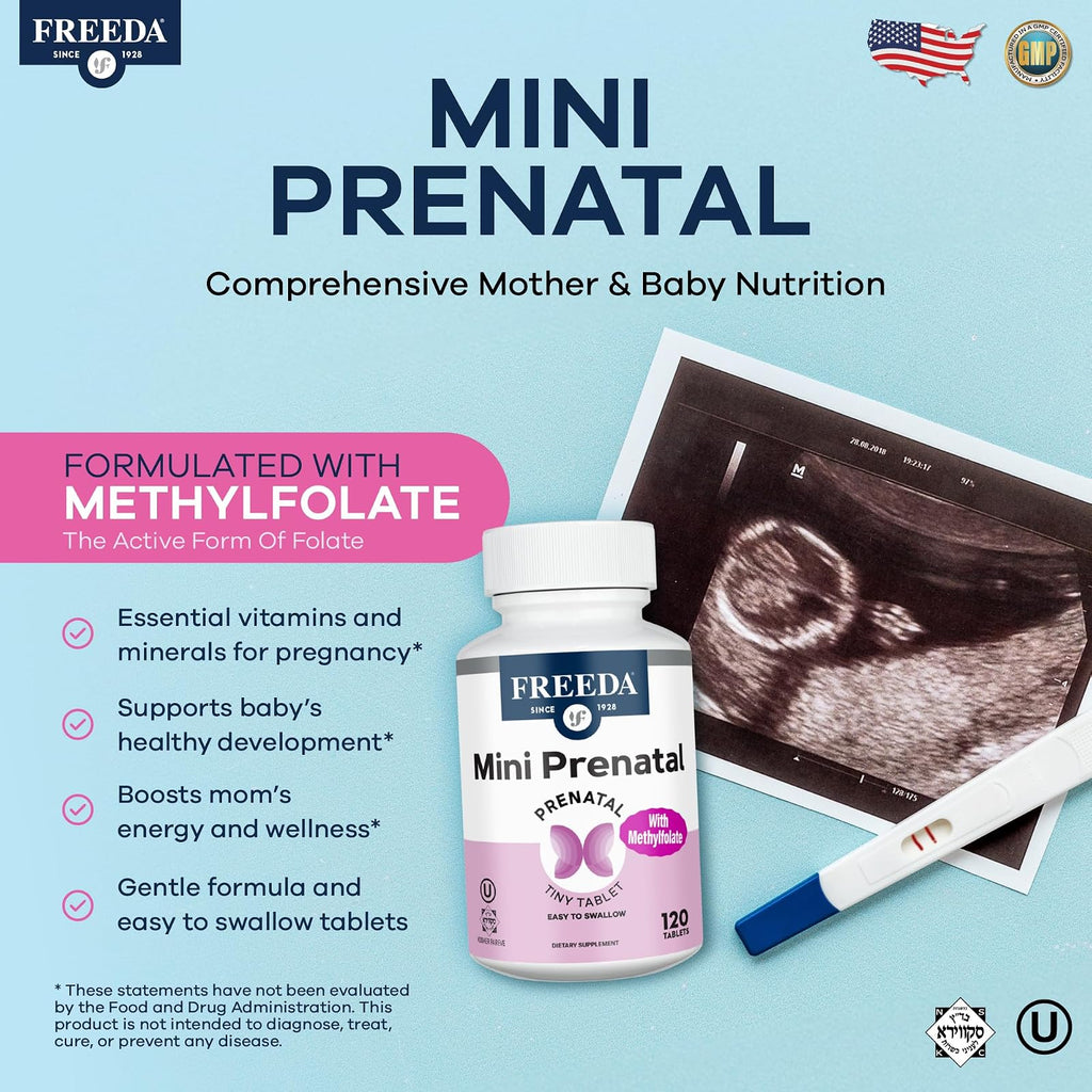 Mini prenatal vitamins with essential nutrients