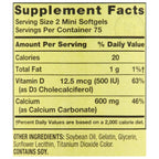 Mini softgels for easy calcium intake