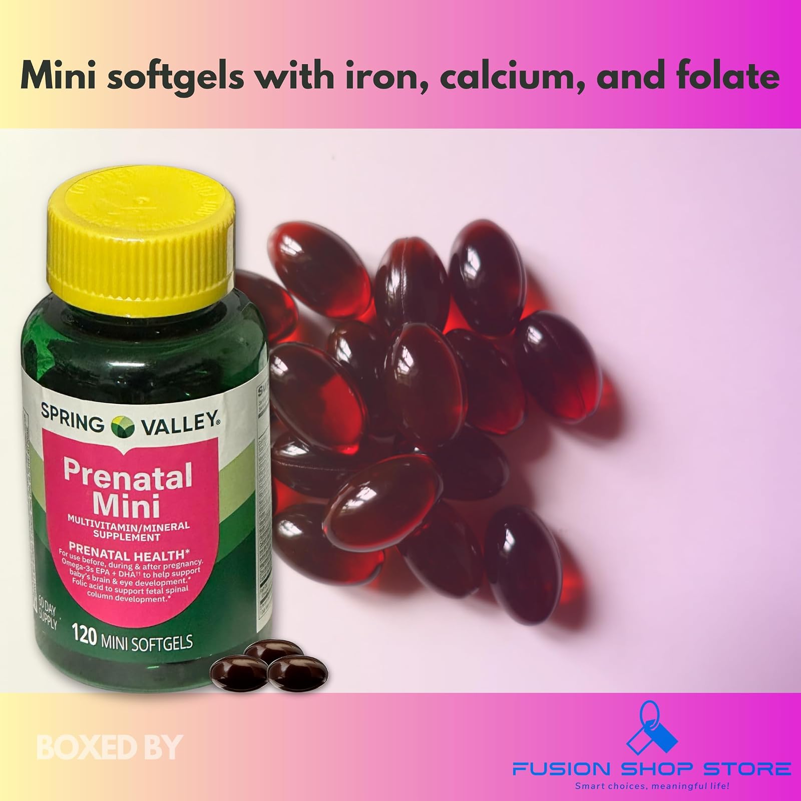 Mini softgels with essential prenatal DHA