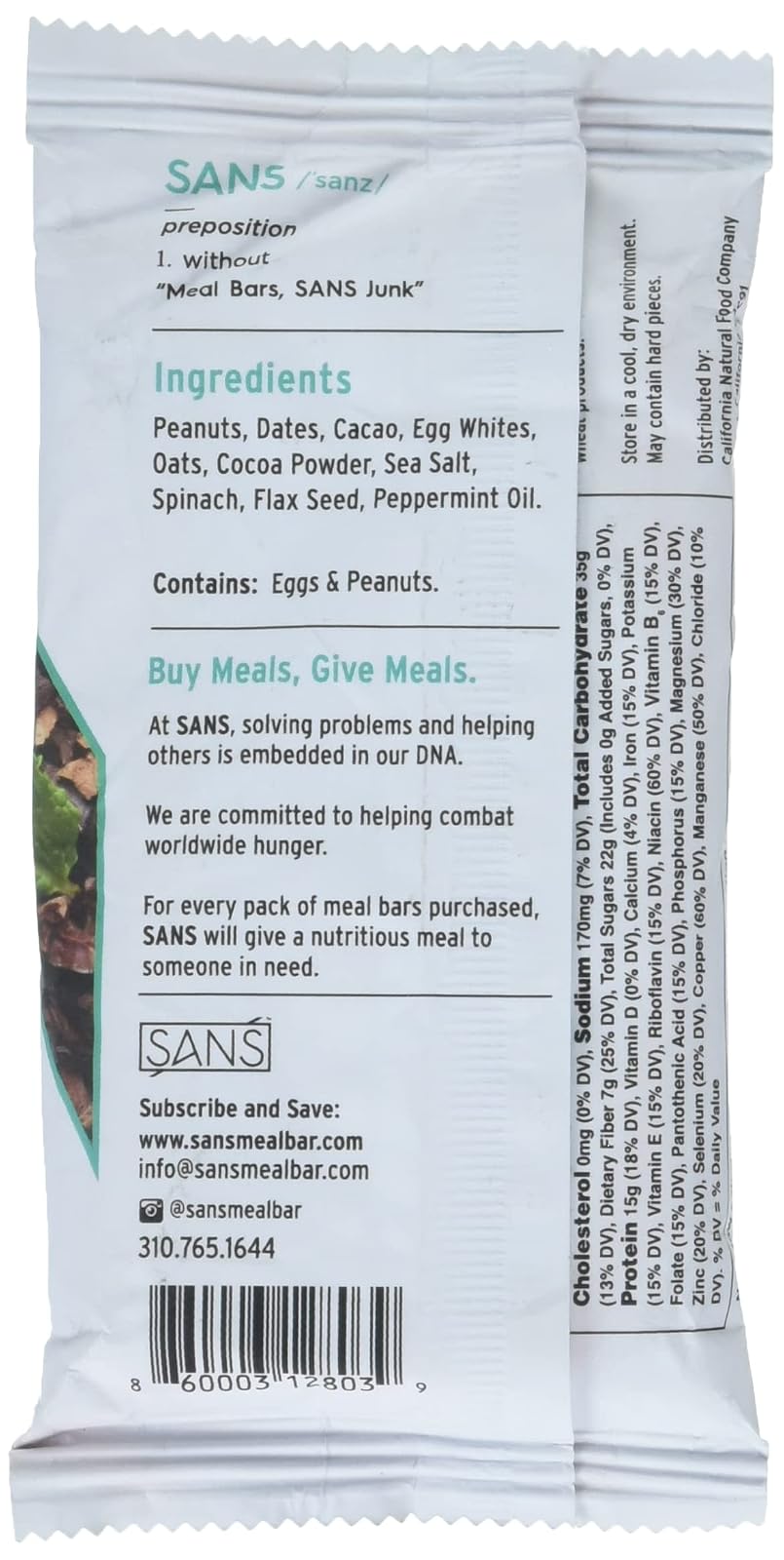 Mint Cacao superfood snack bar