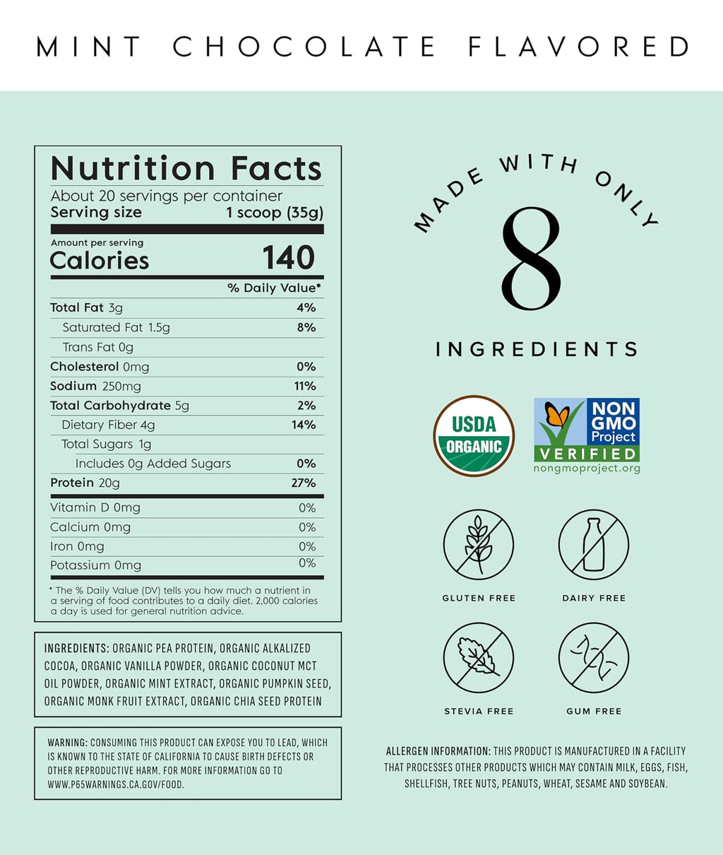 mint chocolate plant based protein