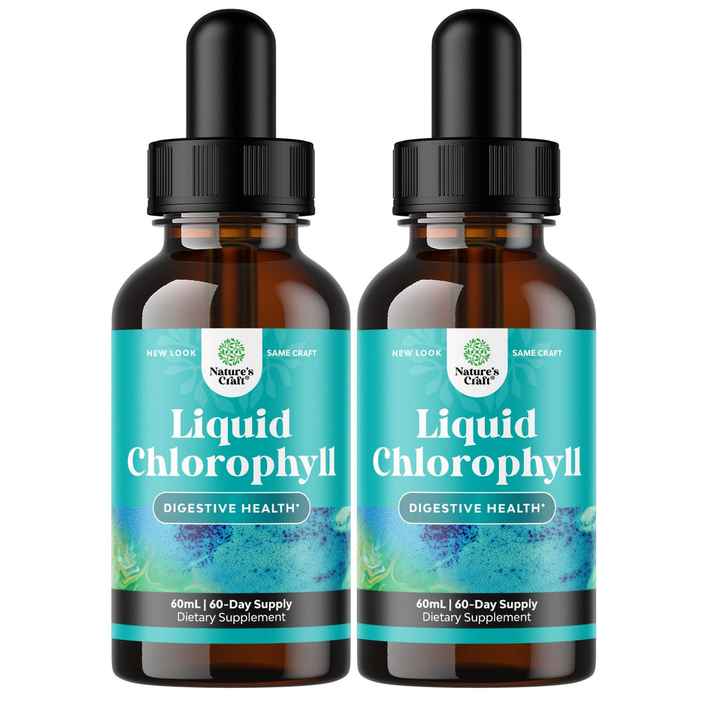 Mint flavored chlorophyll liquid drops