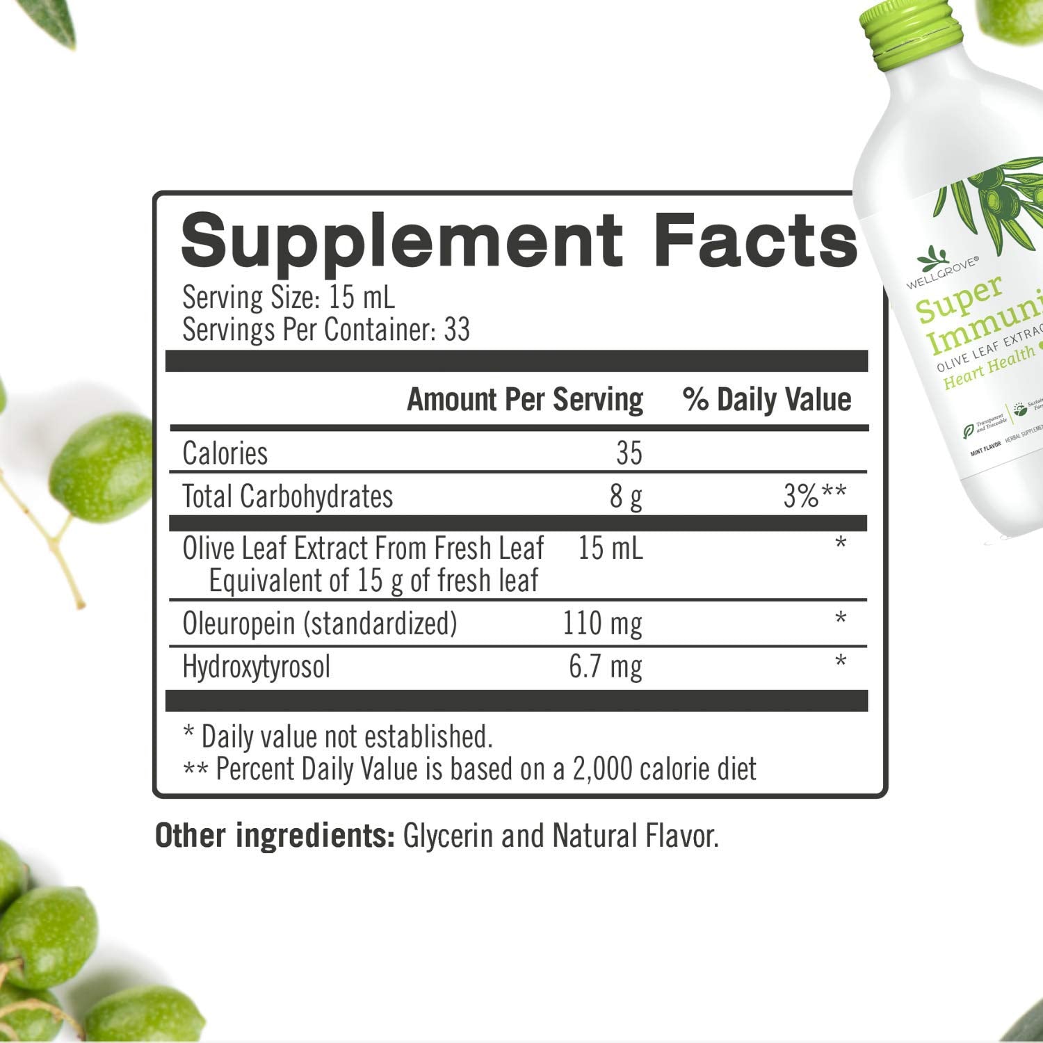 mint flavored olive leaf extract