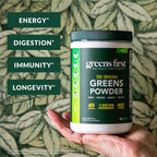 Mint flavoured greens powder supplement