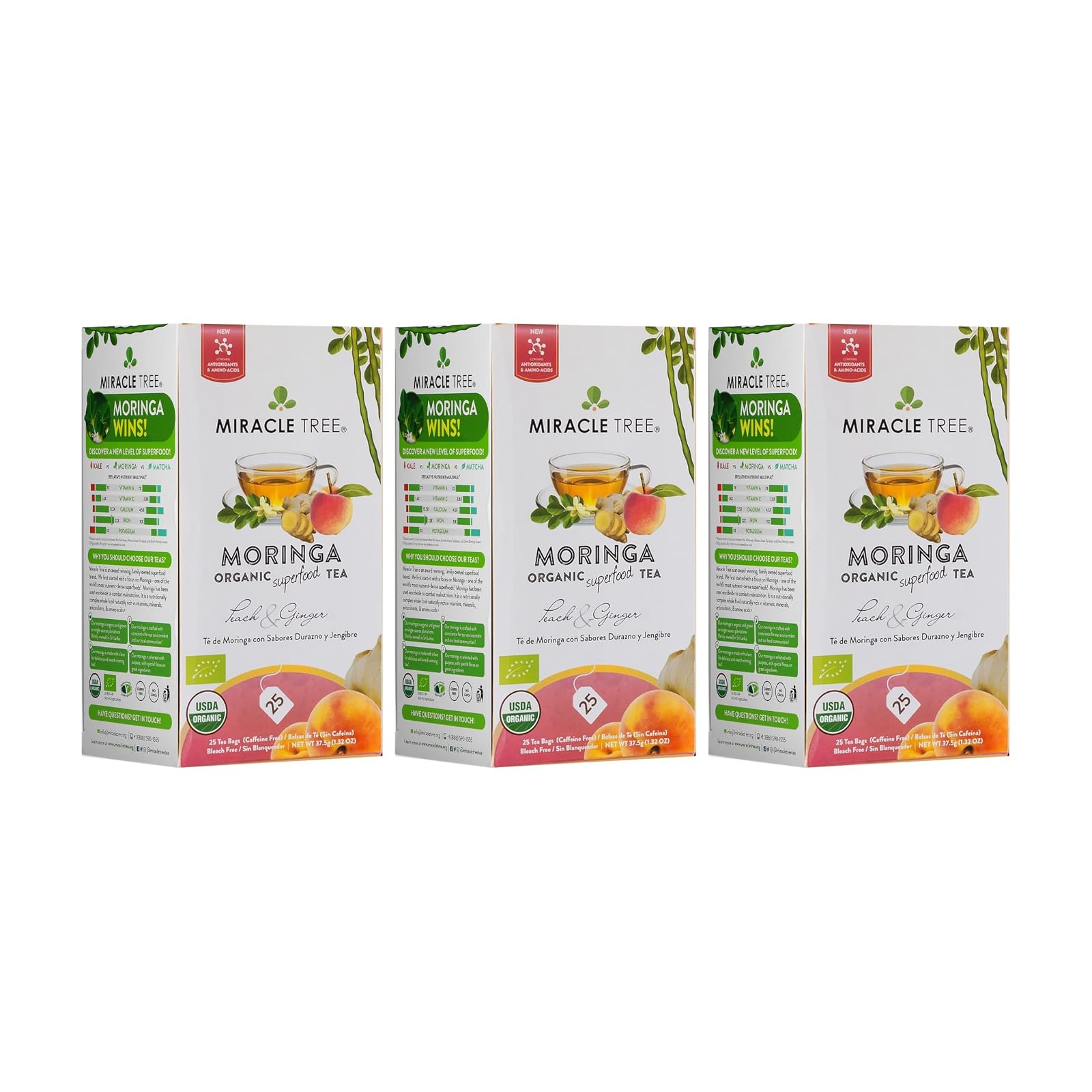 Miracle Tree organic moringa tea bags