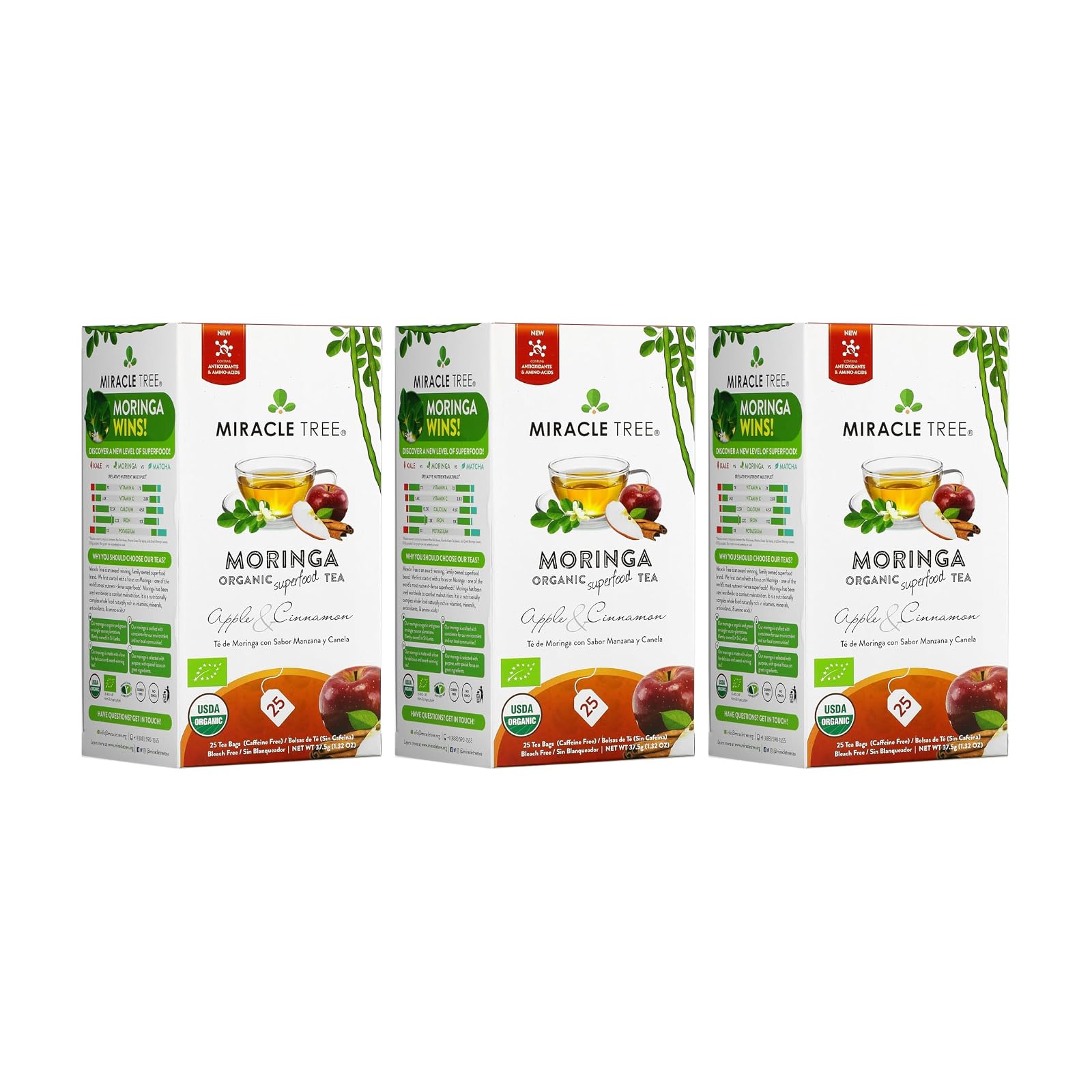 Miracle Tree organic moringa tea bags
