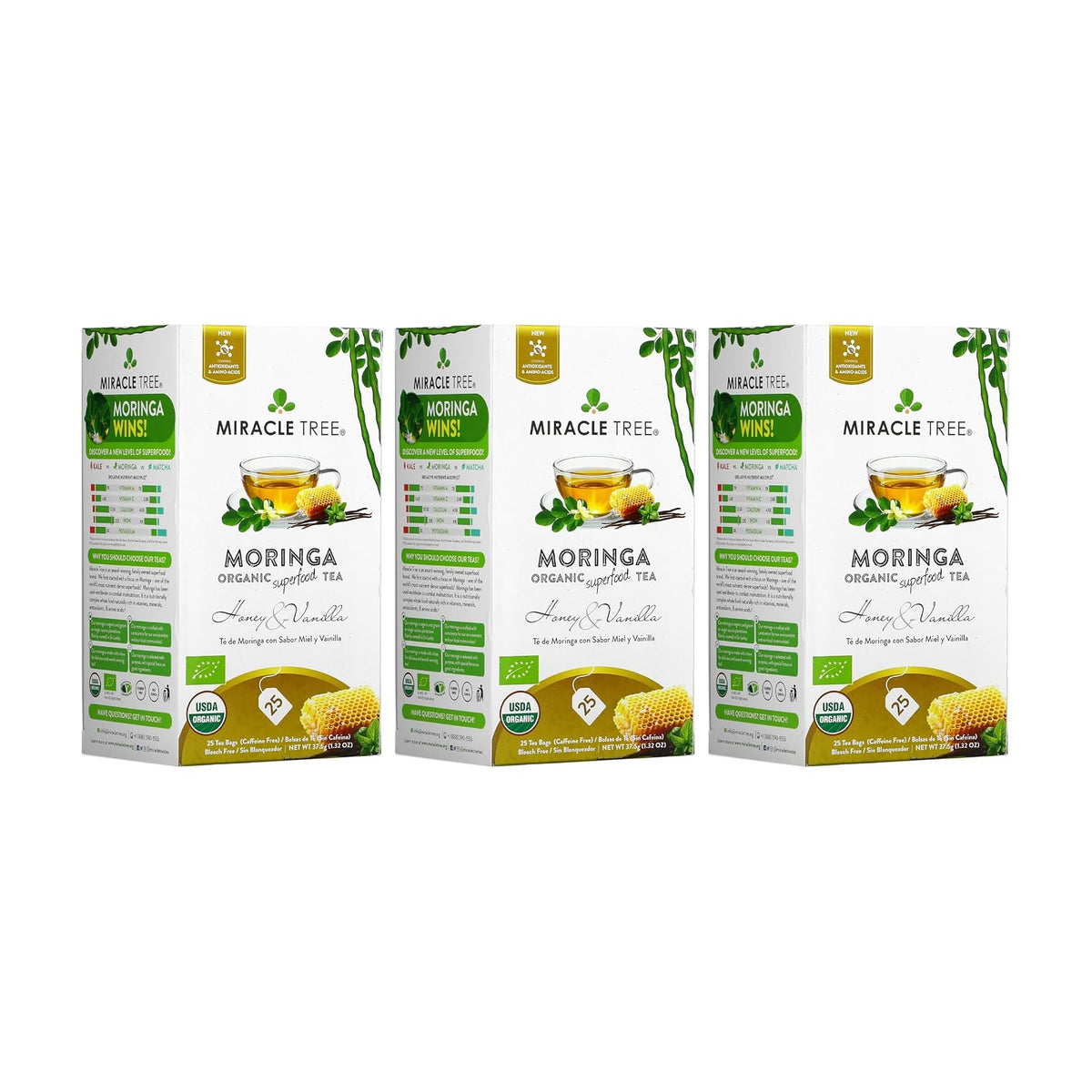 Miracle Tree organic moringa tea bags